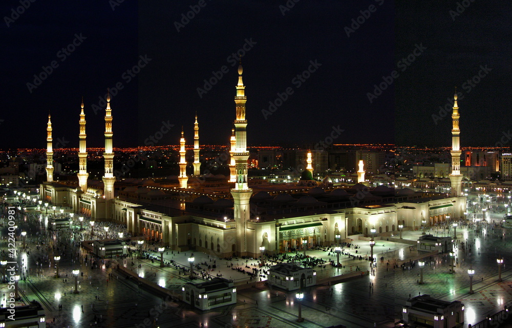 Beautiful shots of Madinah Mosque from top Stock Photo | Adobe Stock