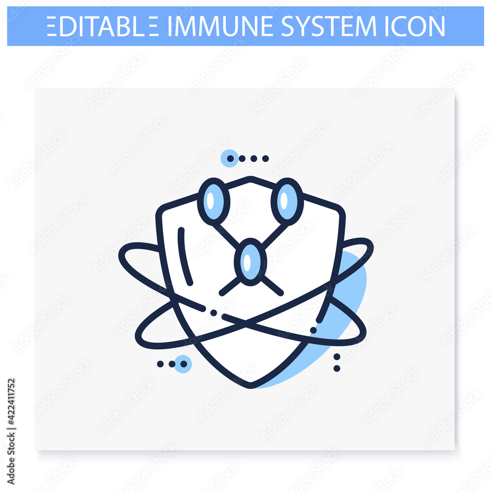 Lymphatic system line icon. Circulatory immune system. Immunology ...