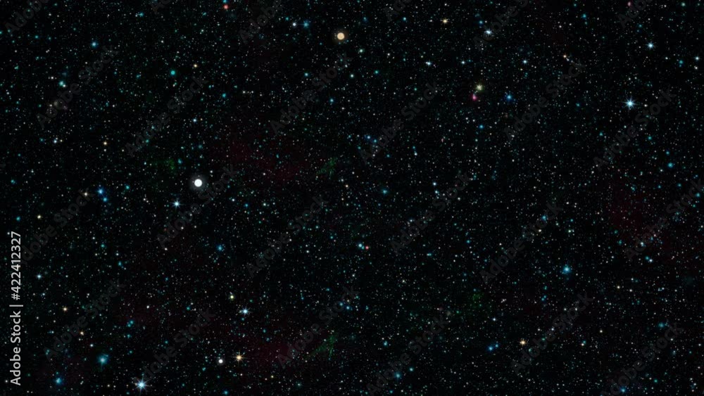 4K 3D seamless loop of shinny stars animation on black background ...