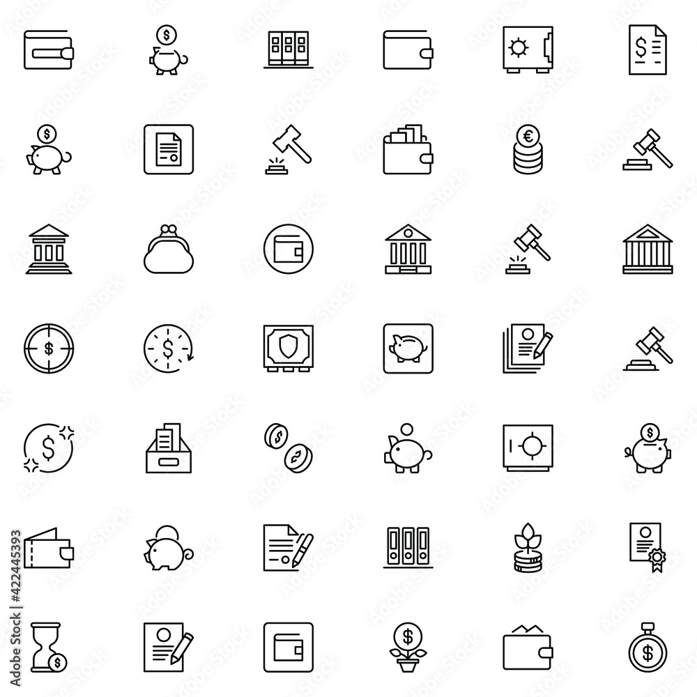 Tax icon set. Collection of high quality outline web pictograms in ...