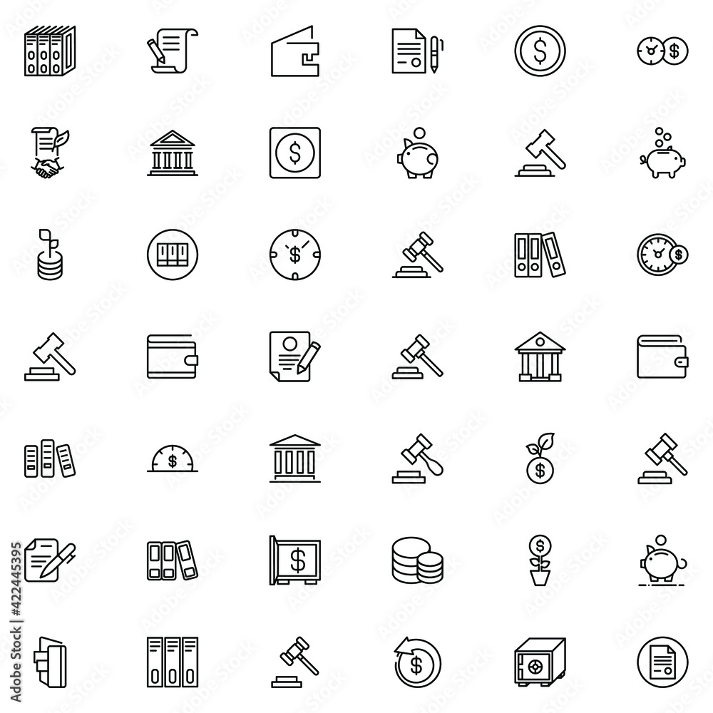 Vecteur Stock Tax icon set. Collection of high quality outline web ...