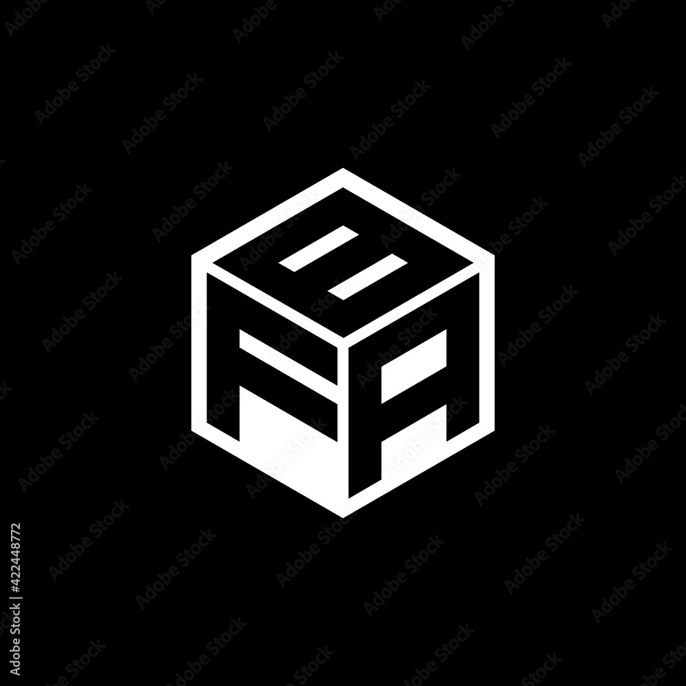 FAB letter logo design with black background in illustrator, cube logo ...