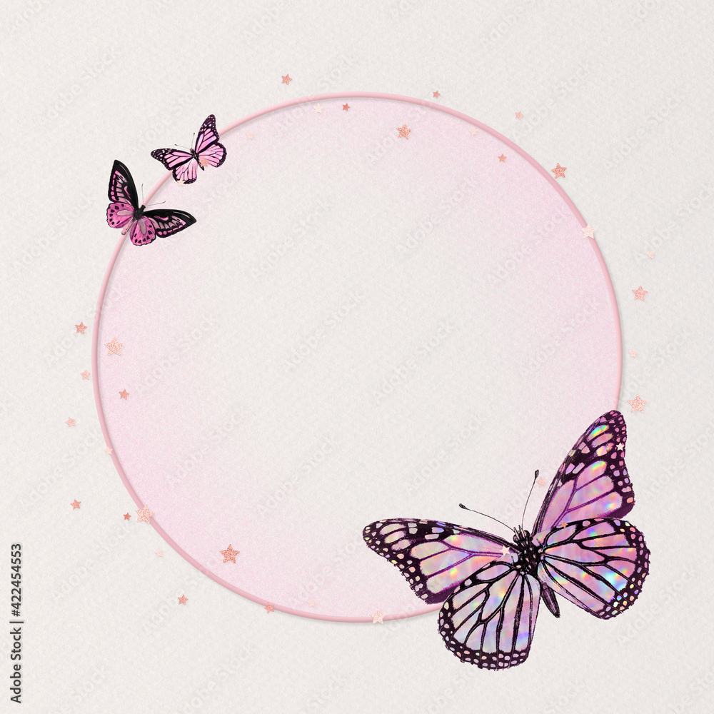 Pink Butterfly Frame