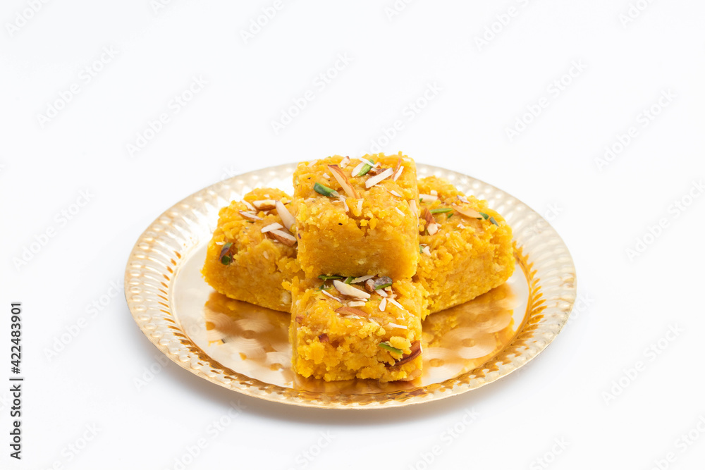 Sindhi Indian Mithai Sev Badam Halwa Burfi Barfee Or Barfi Is Made Of ...