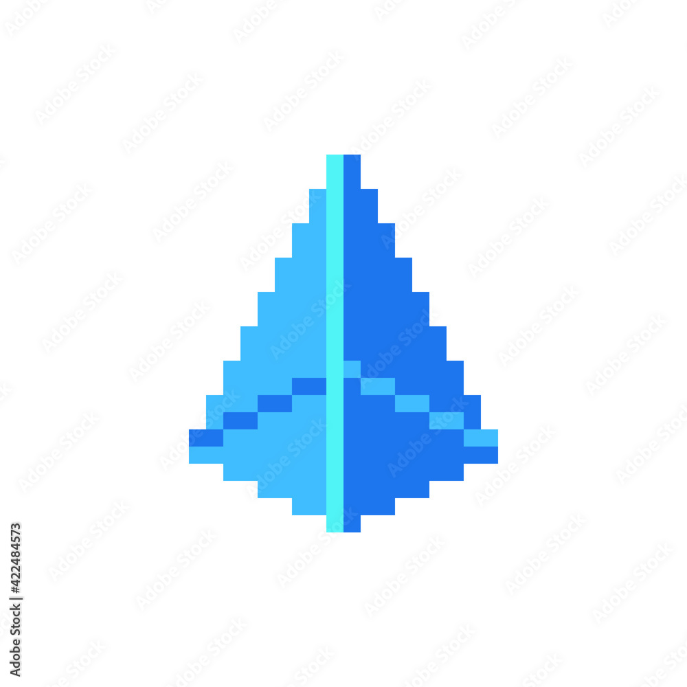 Isometric blue triangle, mathematics geometric shape. Parallelepiped ...