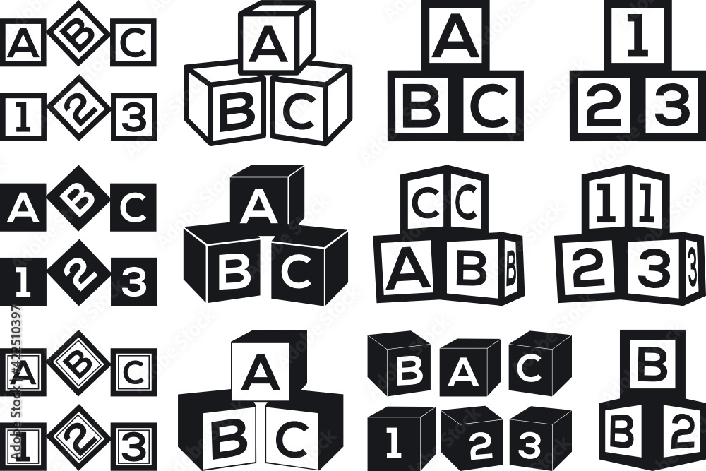 Alphabet Cubes SVG Cut Files | Cubes ABC Silhouette | Alphabet Svg ...