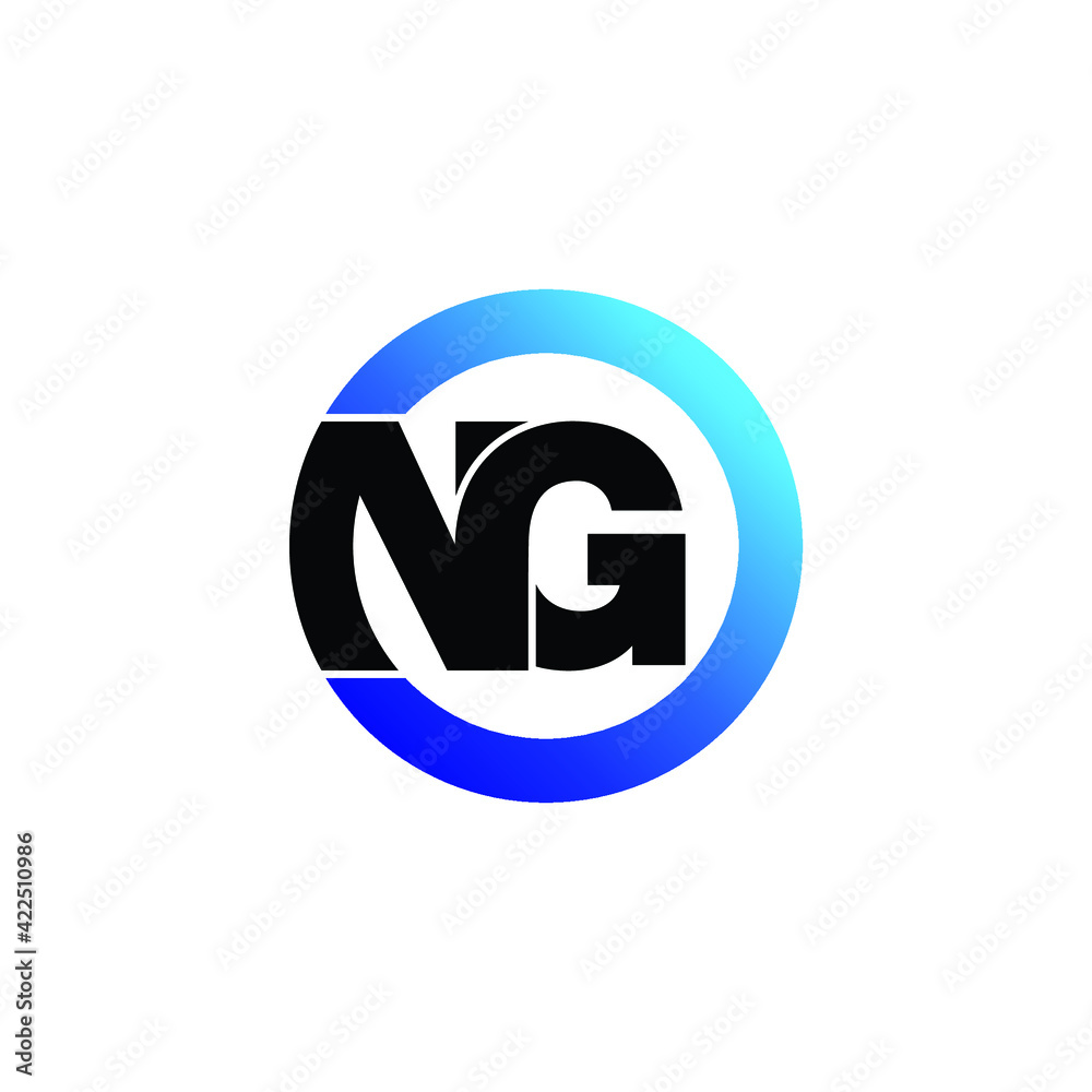 Letter NG circle logo design vector Stock Vector | Adobe Stock