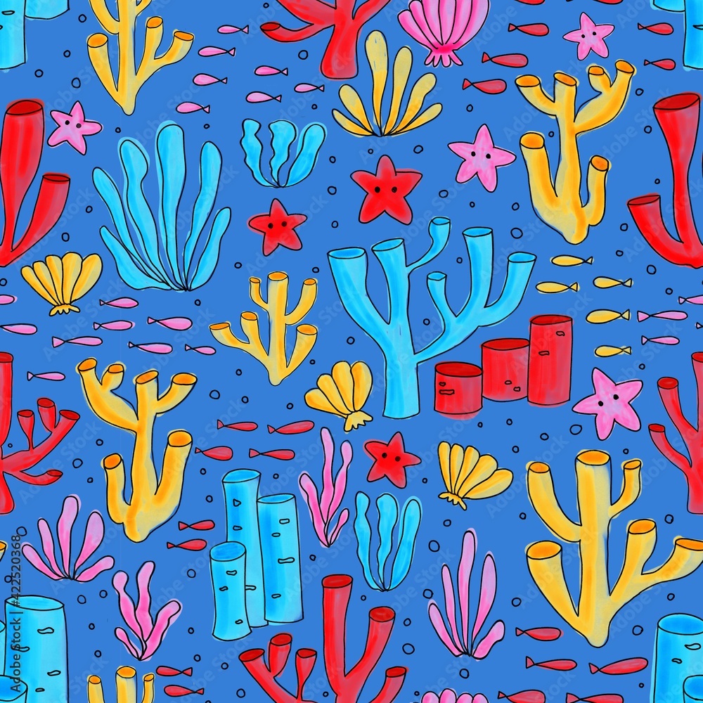 Coral Reef Print Fabric