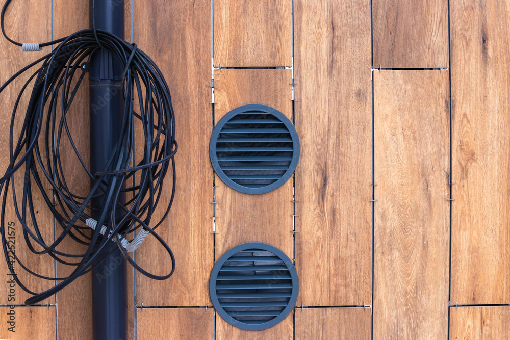 Installation of the ventilation system on the ventilated facade of the ...