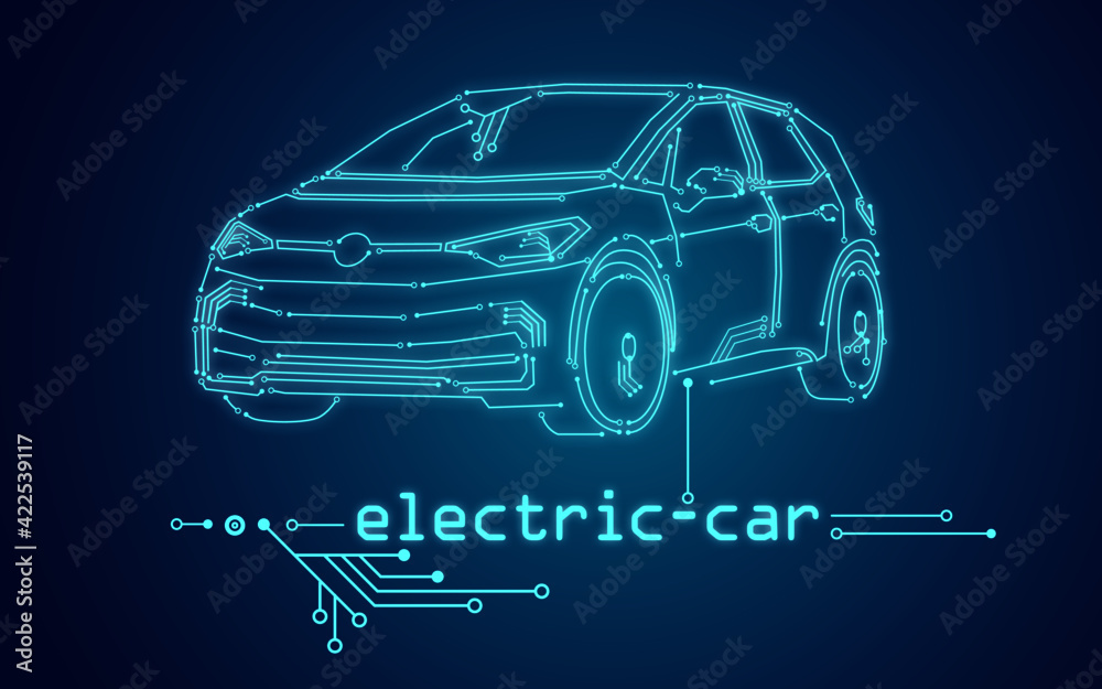 e-mobility by an electric car text illustration VW ID3 Stock Vector ...
