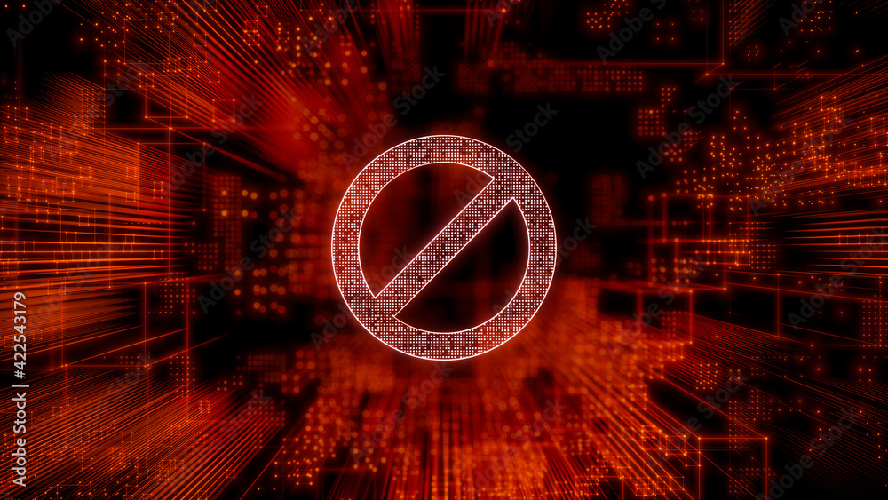 Restricted Access Technology Concept with Prohibition symbol against a ...