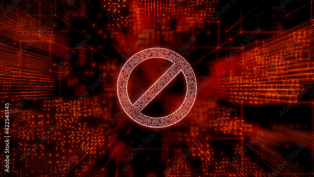 Restricted Access Technology Concept with Prohibition symbol against a ...