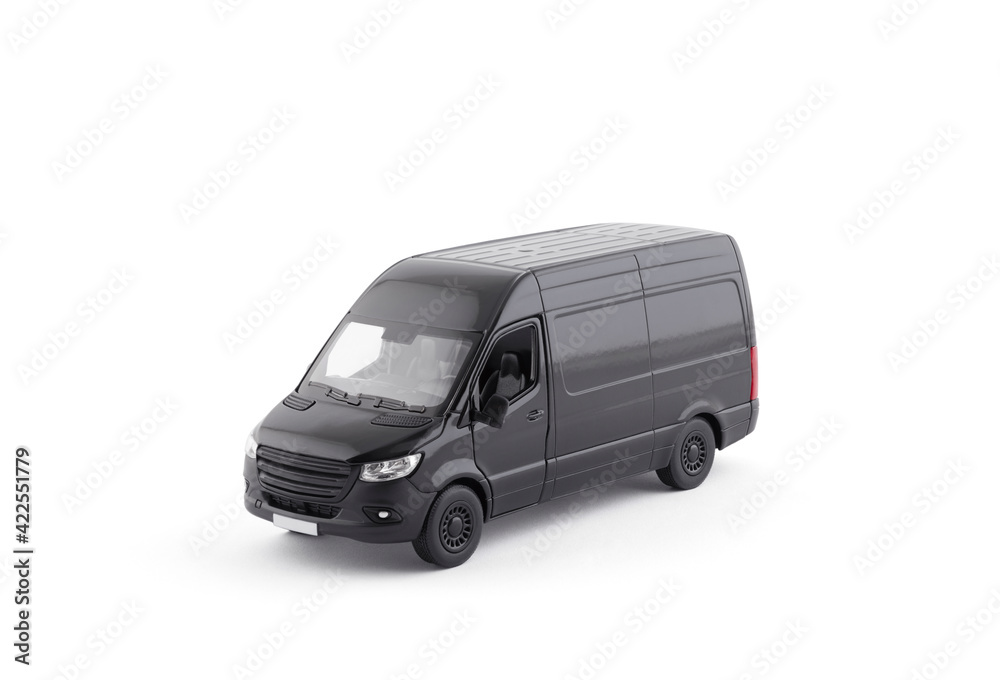 Transport black van car on white background with clipping path Stock ...