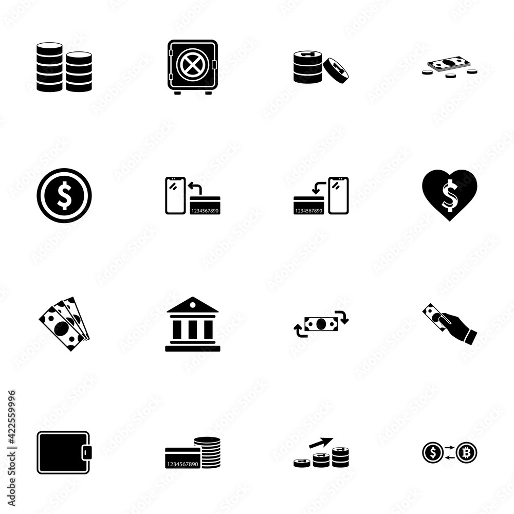 Money icon - Expand to any size - Change to any colour. Perfect Flat ...
