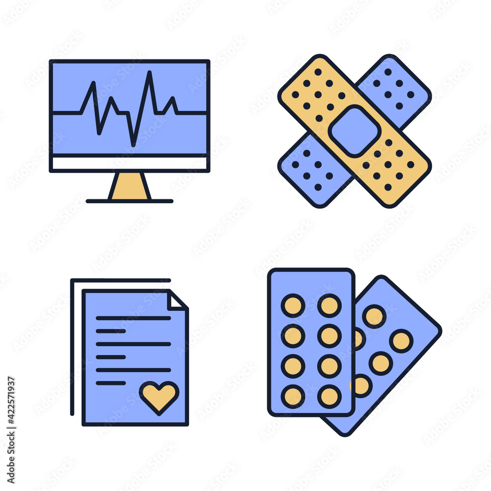 Set of Medicine and Health icon. Medical Assistance pack symbol ...