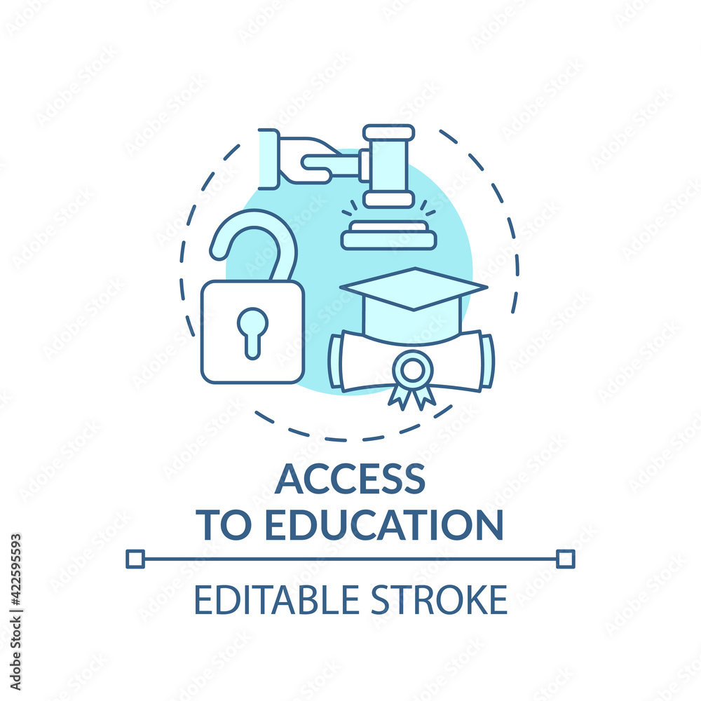 Access to education concept icon. Legal services types. Providing all ...