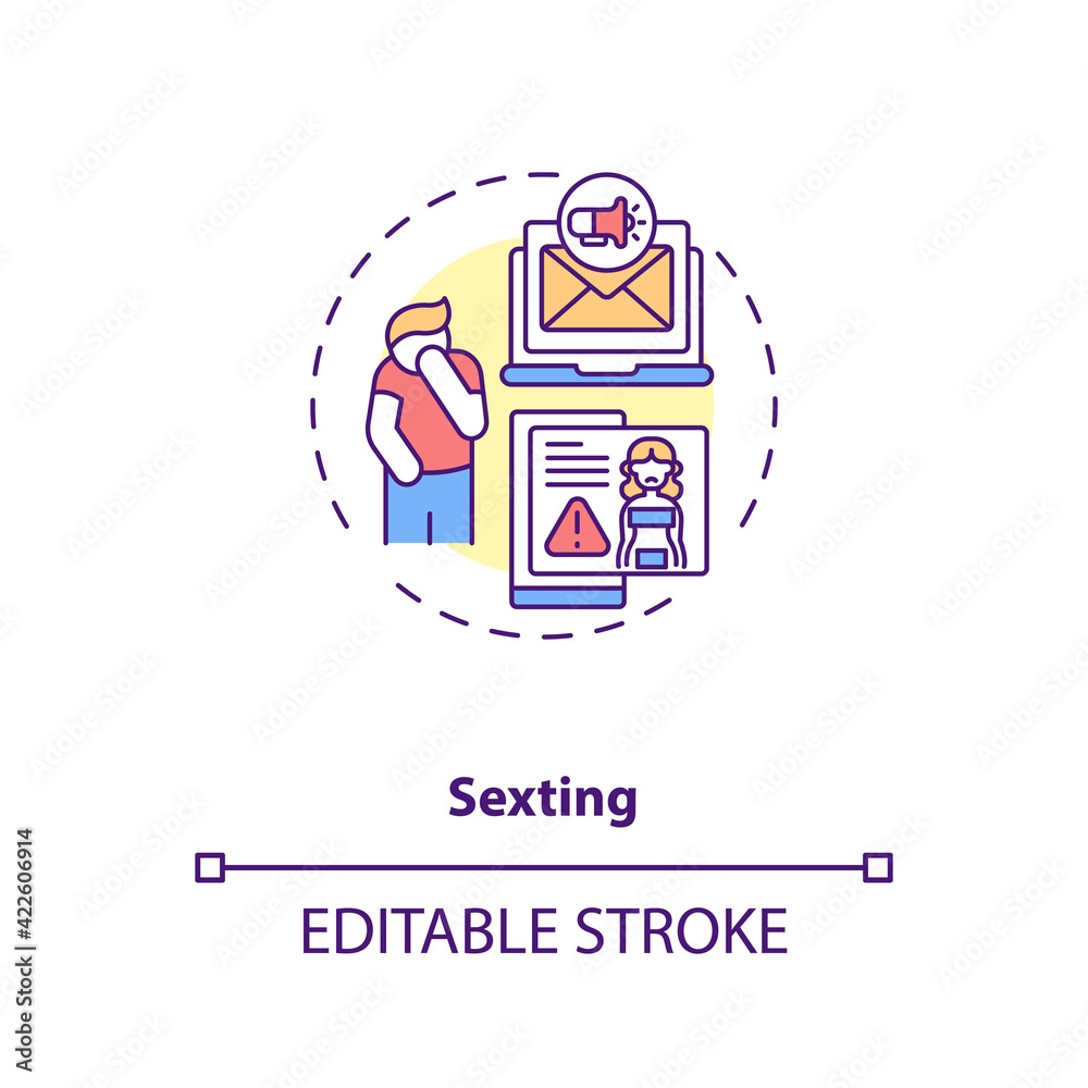 Sexting culture concept icon. Sending erotic, nude pictures to partner ...