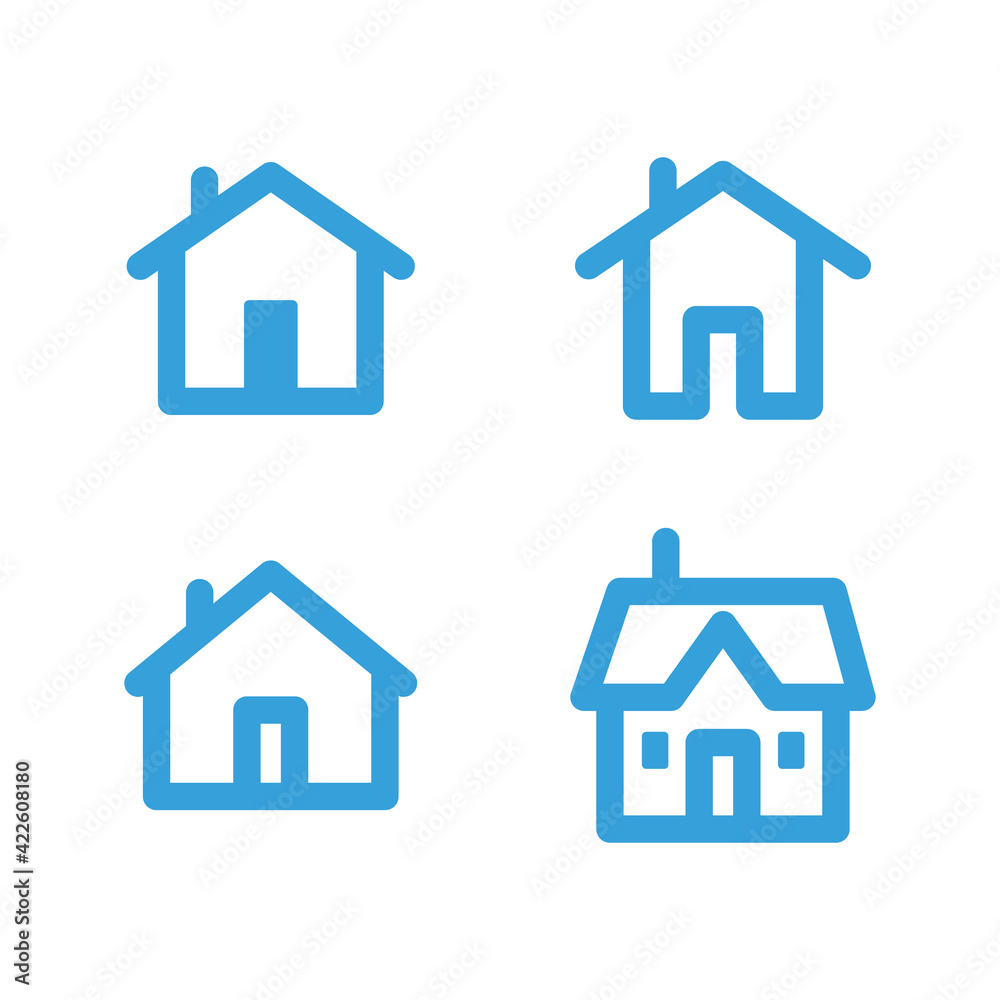 Set of house vector icons. Homes clipart symbols. Home pictogram ...