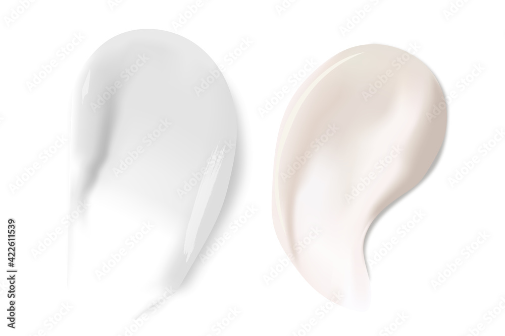 Cream texture stroke isolated on transparent background. Facial creme ...
