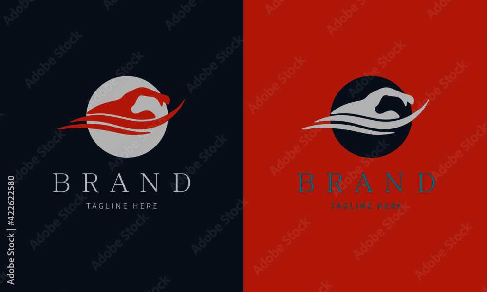 Swimming club logo templates. Fitness, Aerobic, workout exercise in gym ...