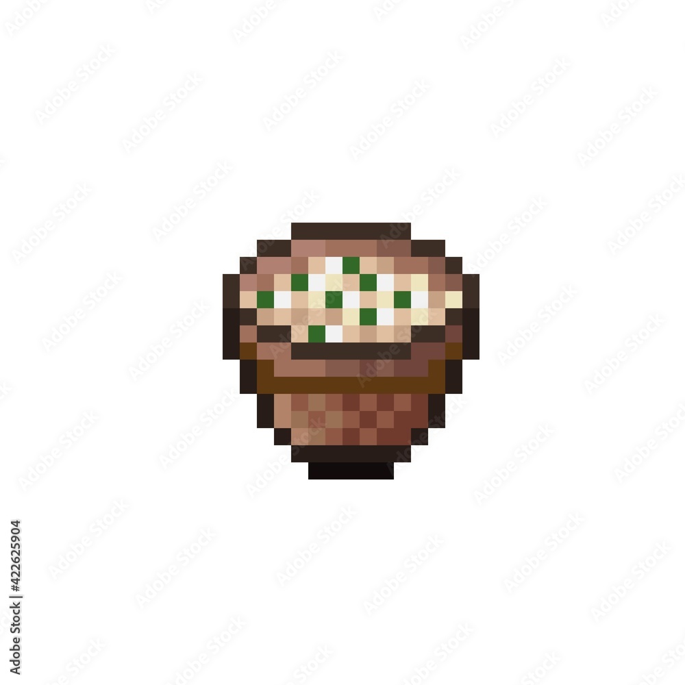 Miso soup pixel art. Soup pixel art. Vector illustration. Stock Vector ...