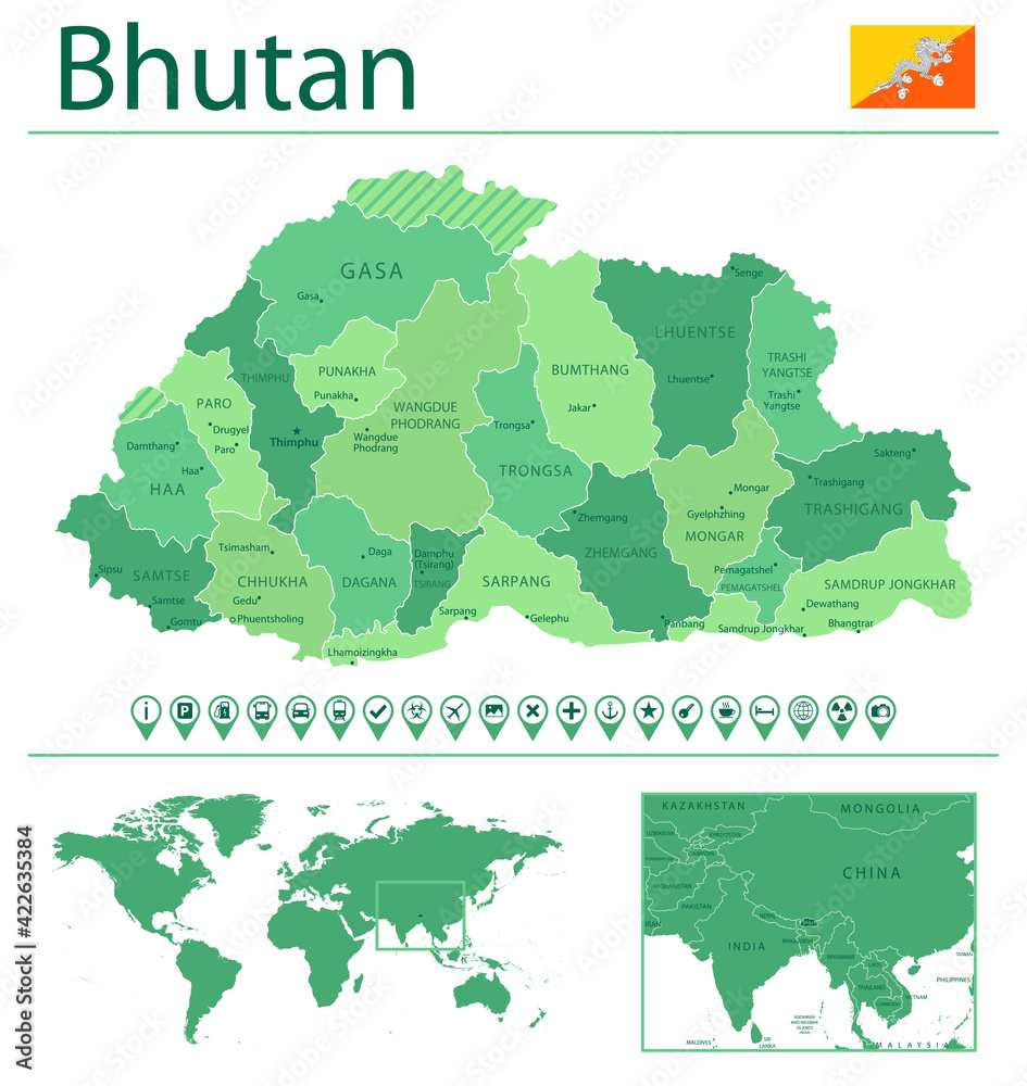 Bhutan world atlas