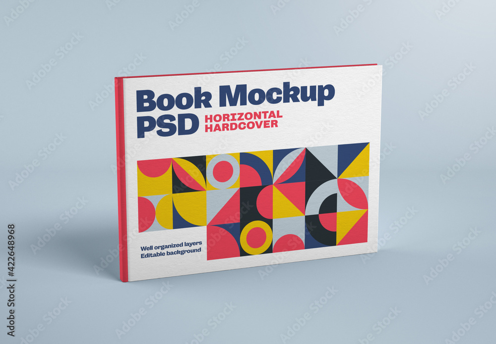 Horizontal Book Hardcover Mockup Stock Template | Adobe Stock