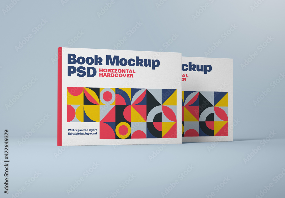Horizontal Book Hardcover Mockup Stock Template | Adobe Stock