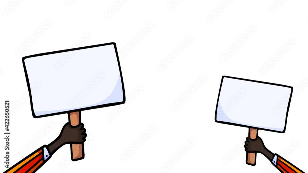 Hands holding protest posters. Freedom, protest. Concept revolution and ...