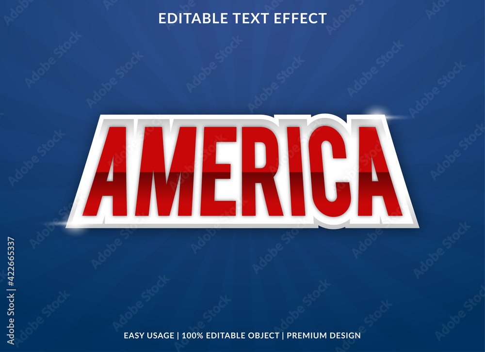 america text effect template design use for business brand and logo ...