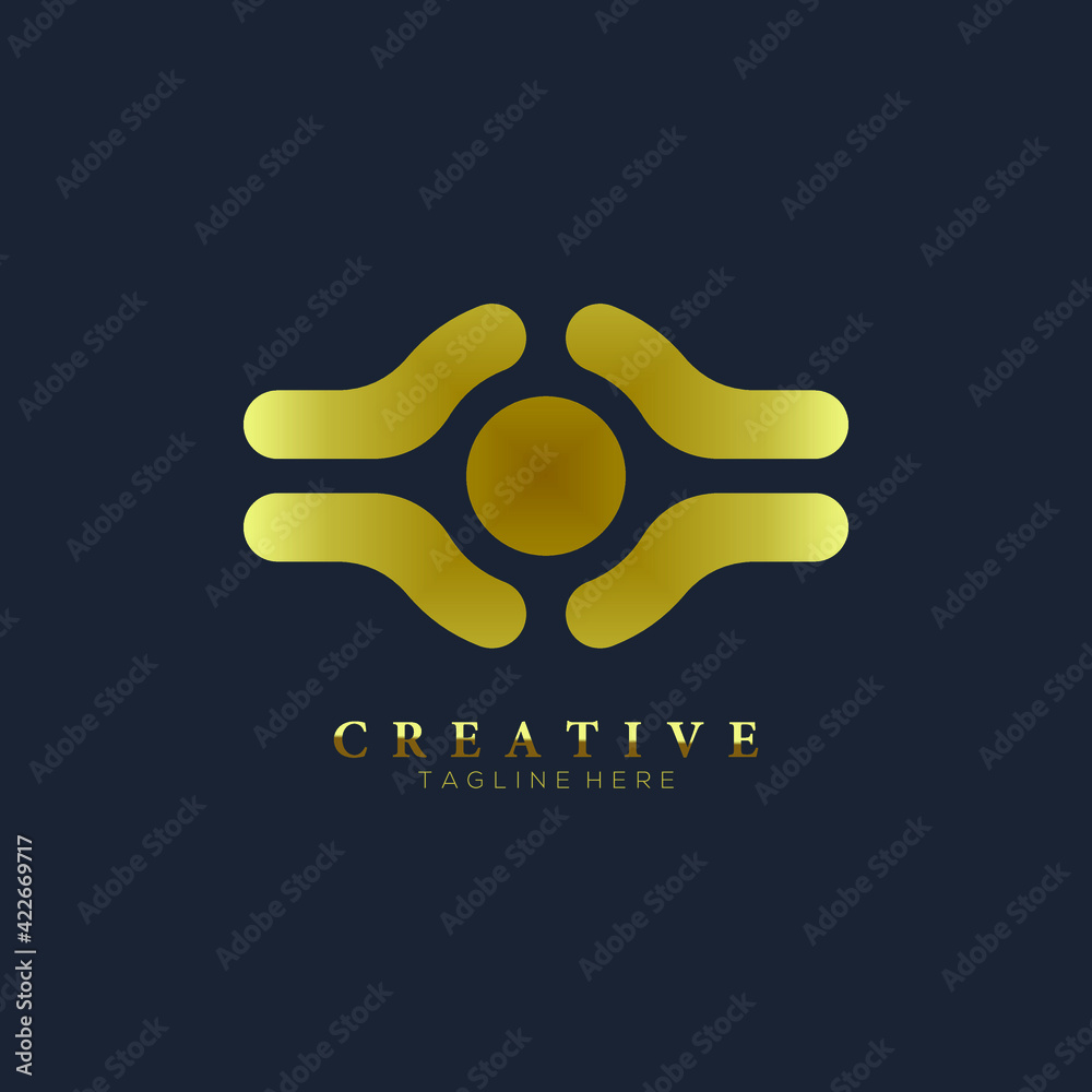 legant gold eye vector logo design template. Modern minimal flat design ...
