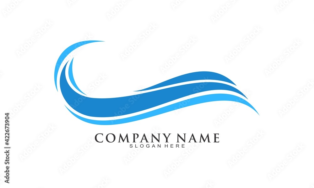 Blue wave vector logo Stock Vector | Adobe Stock