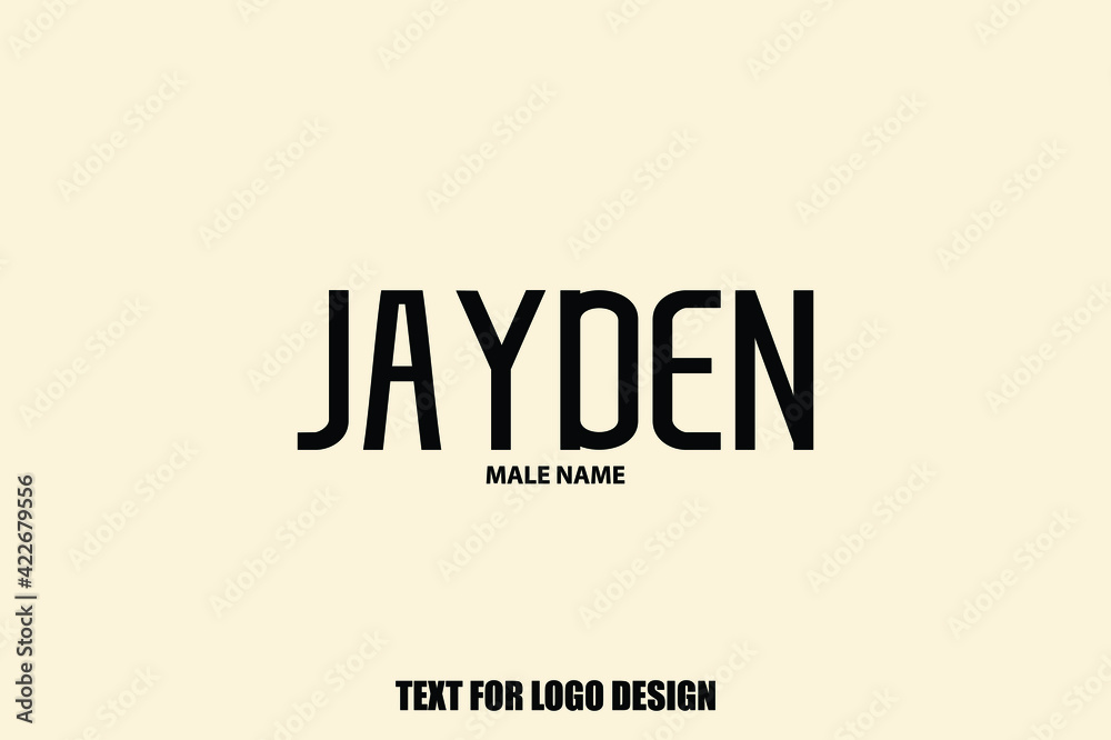 Jayden Male Name Typography Sign For Logo Designs and Shop Names Stock ...
