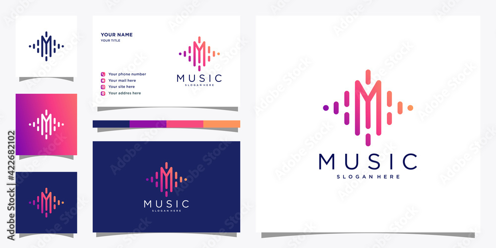 Music logo vector with initial M, modern creative concept and business ...