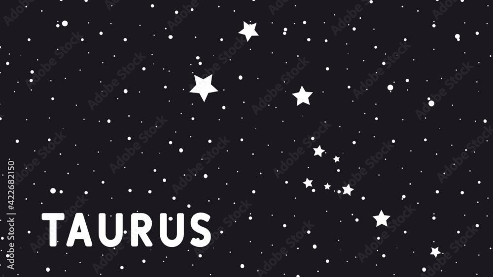 Taurus - Animated zodiac constellation and horoscope symbol wih ...