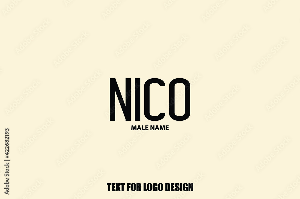 Nico male Name Semi Bold Black Color Typography Text For Logo Designs ...