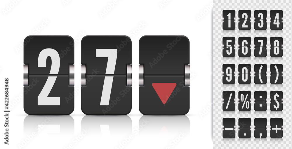 Vector modern ui design for old time meter or calendar with numbers and ...