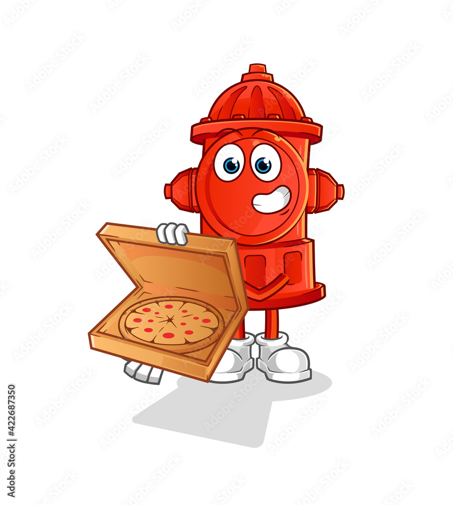 fire hydrant pizza delivery boy vector. cartoon character Stock Vector ...