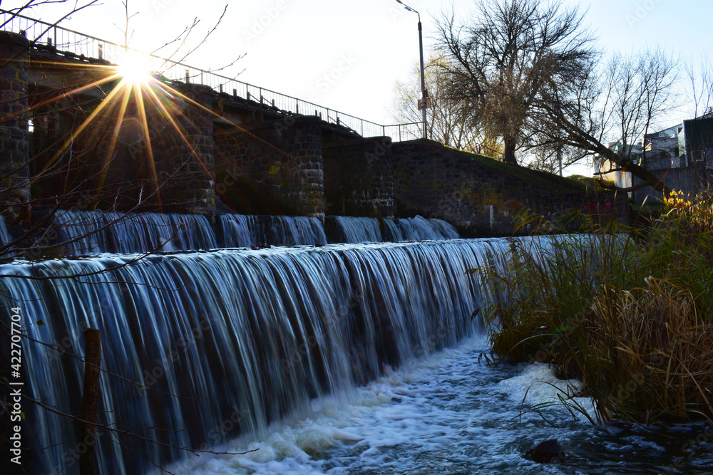 river dam. water release, The excess capacity of the dam until spring ...