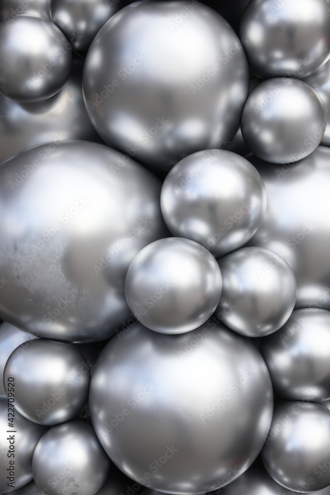 Silver Balloon Cluster Stock Photo | Adobe Stock