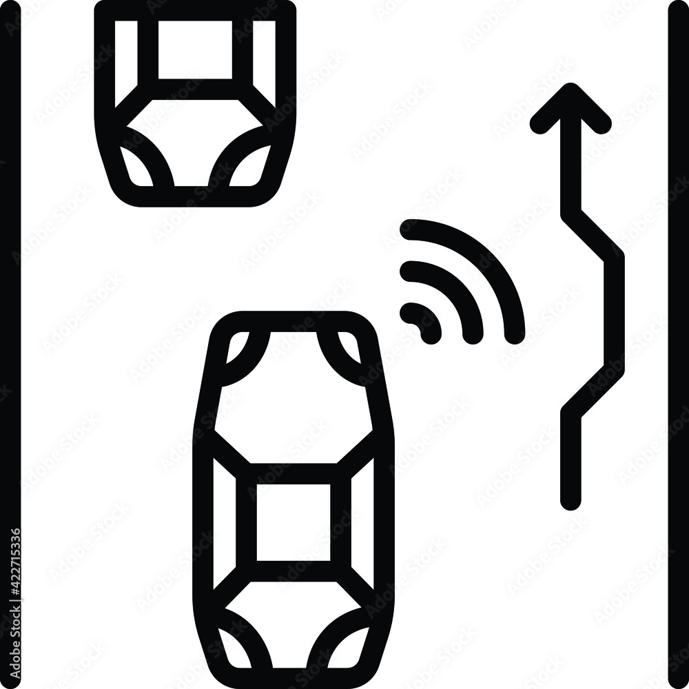 Self driving car overtaking lane Concept, Autoopilot Passing lane ...