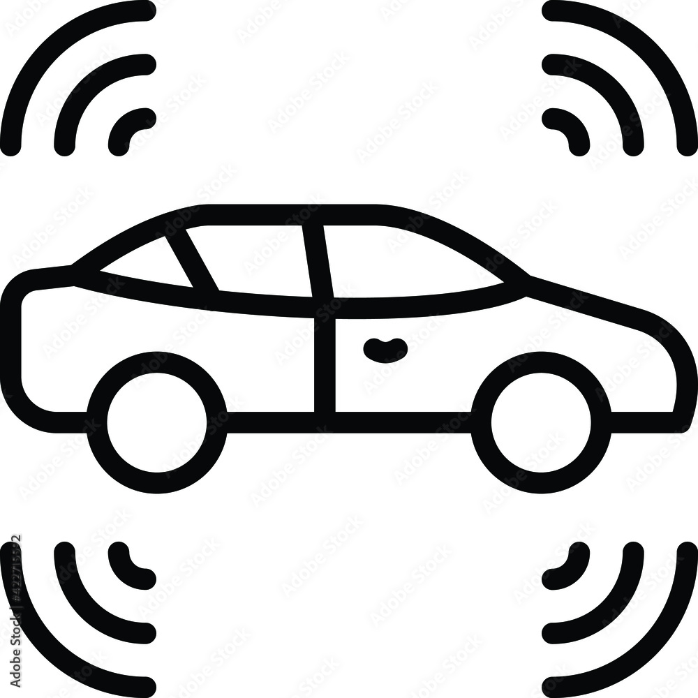 Self driving Sensor rich Concept Vector Icon Design, Autonomous ...