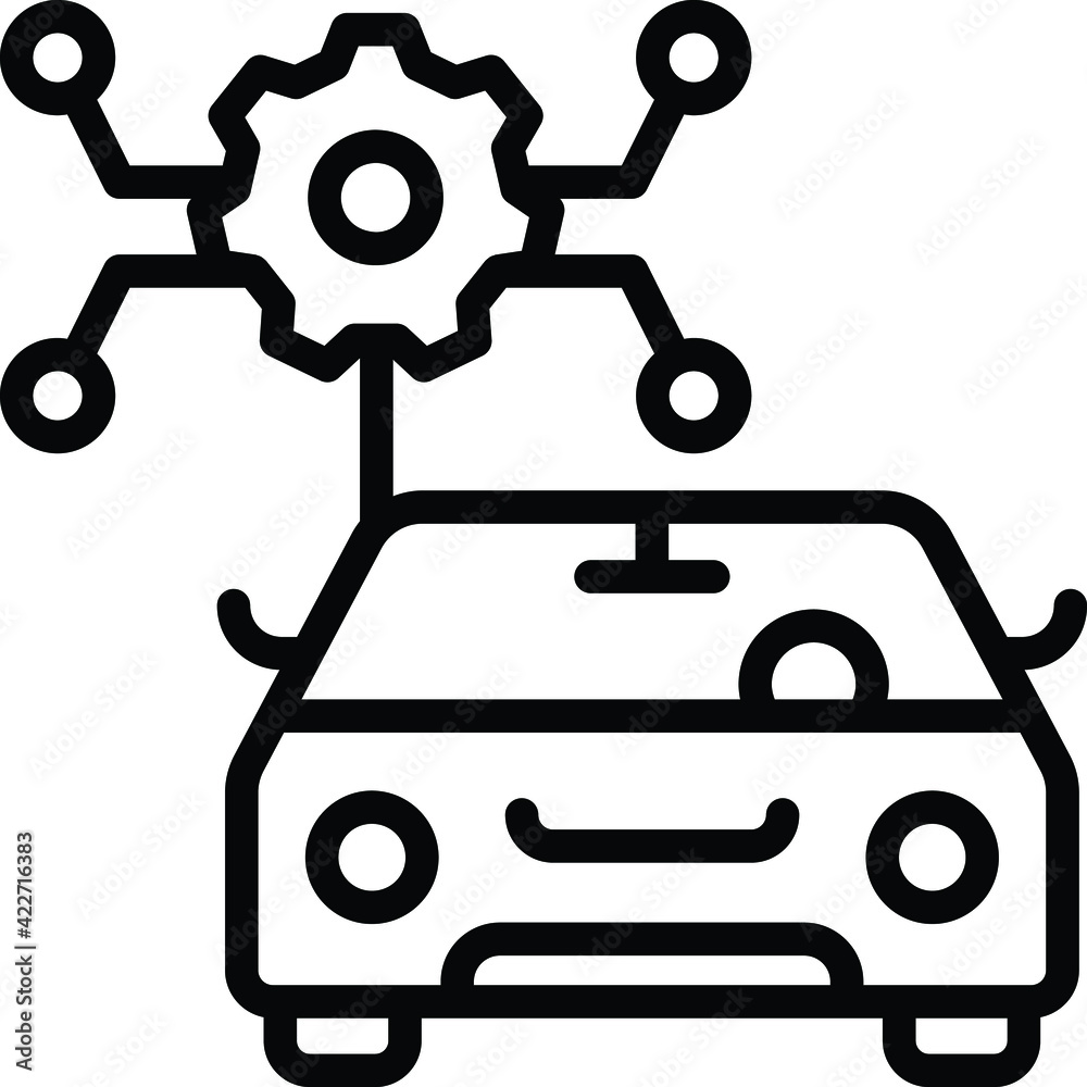 Self driving Car Calibration Concept, Autopilot Semiconductor Vector ...