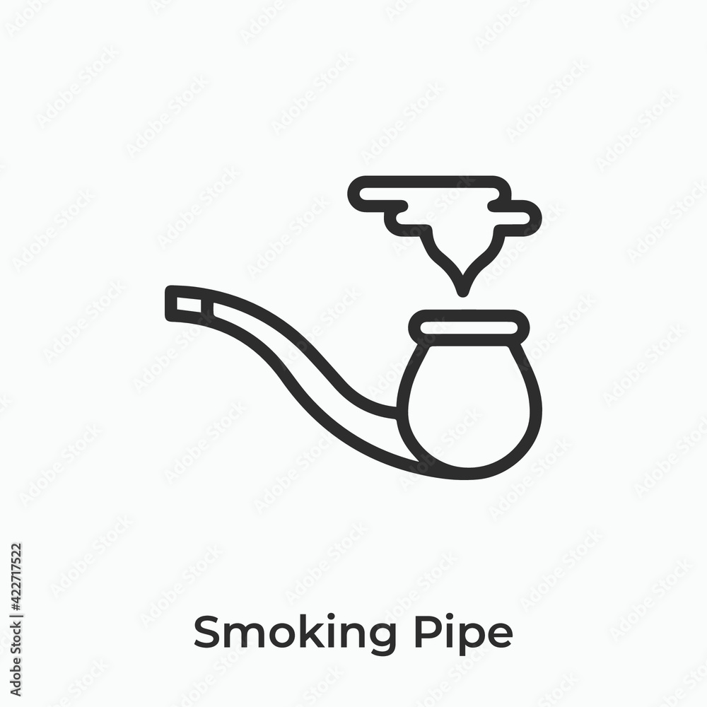 smoking pipe icon vector. Linear style sign for mobile concept and web ...