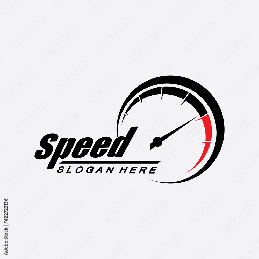 Speed logo design, silhouette speedometer symbol icon vector,speed Auto ...