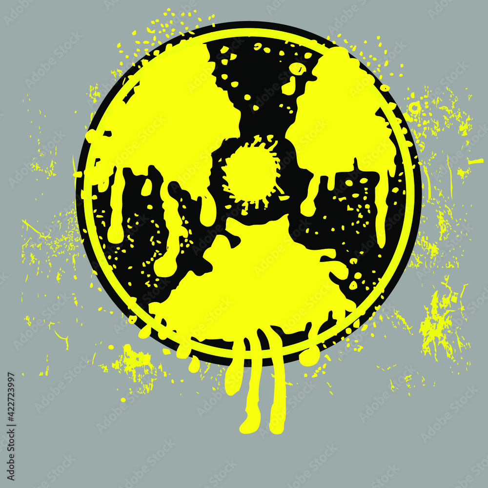 radiation hazard symbol sticker and label vector Stock Vector | Adobe Stock