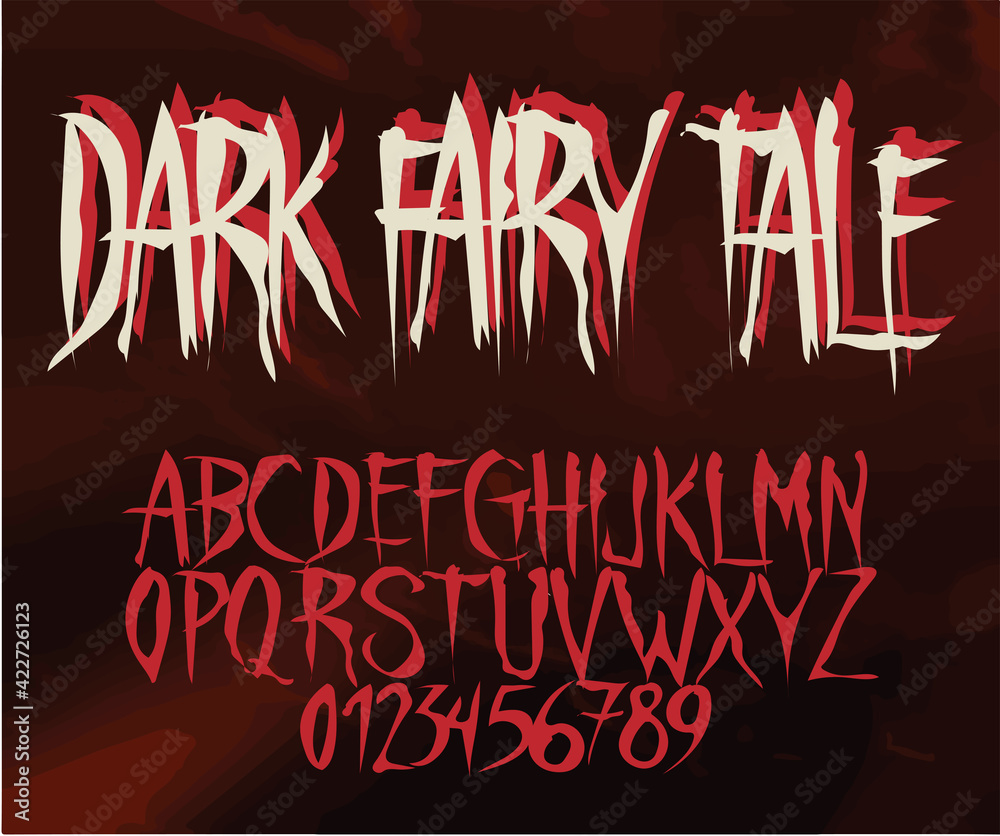 Gothic Hand Drawn Typeface Font - Horror grunge design alphabet Stock ...