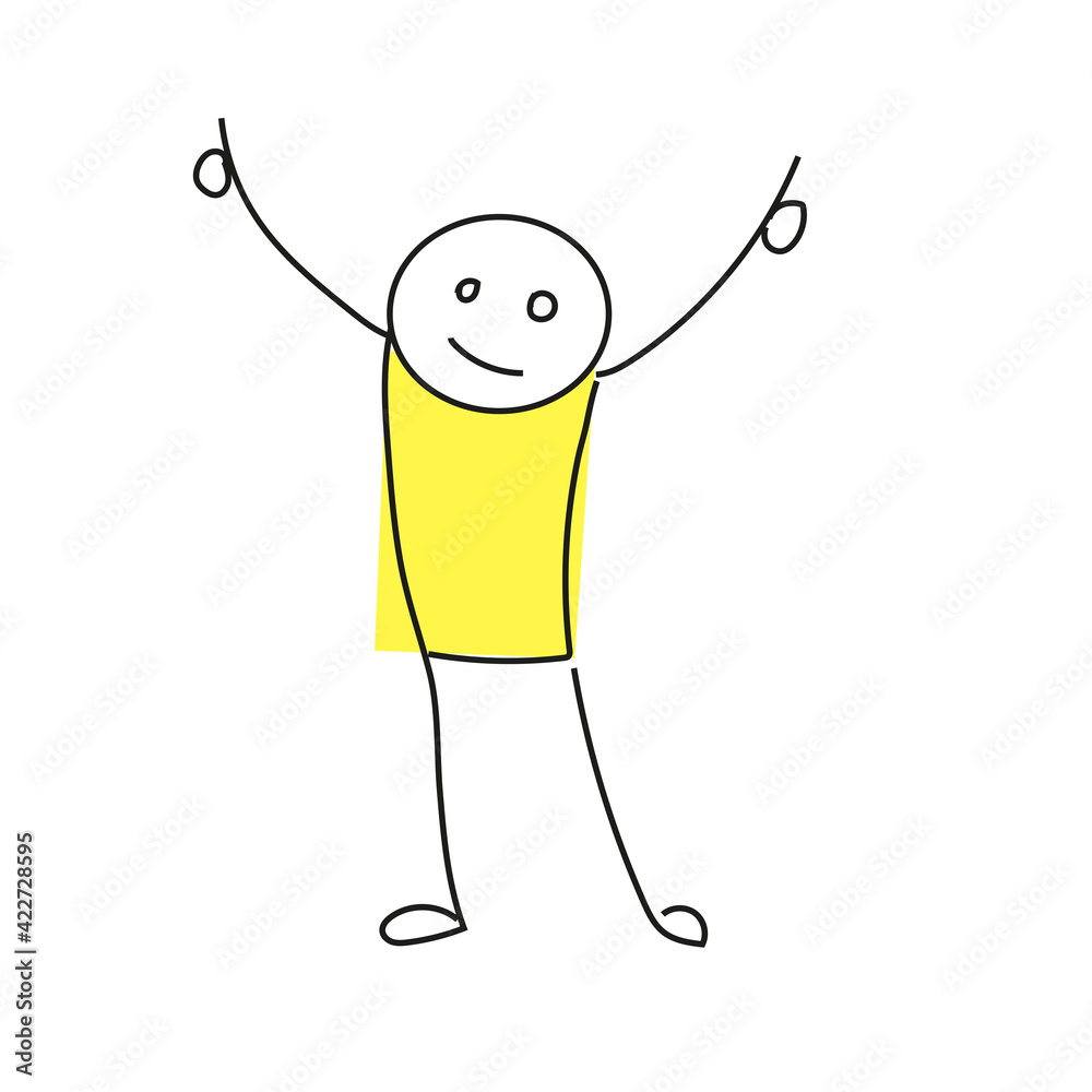 Cool stick figure hand drawn sketch. Stock Illustration | Adobe Stock