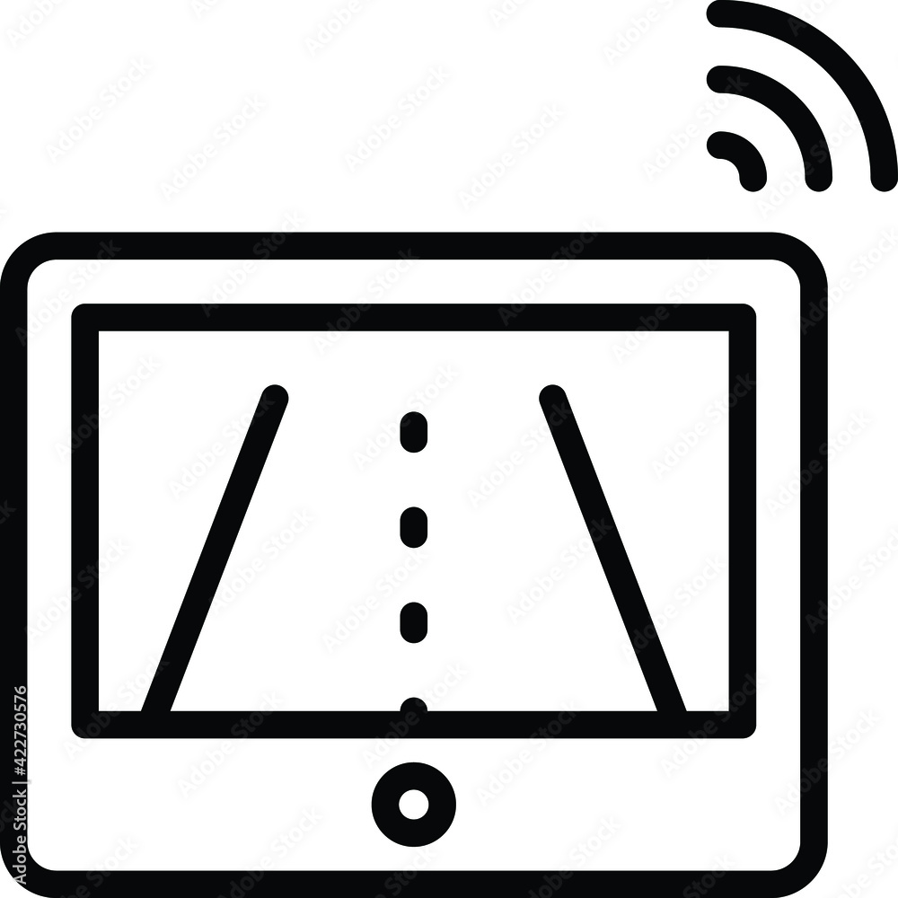 Self driving LED Screen Concept, Road view in TV Vector Icon Design ...