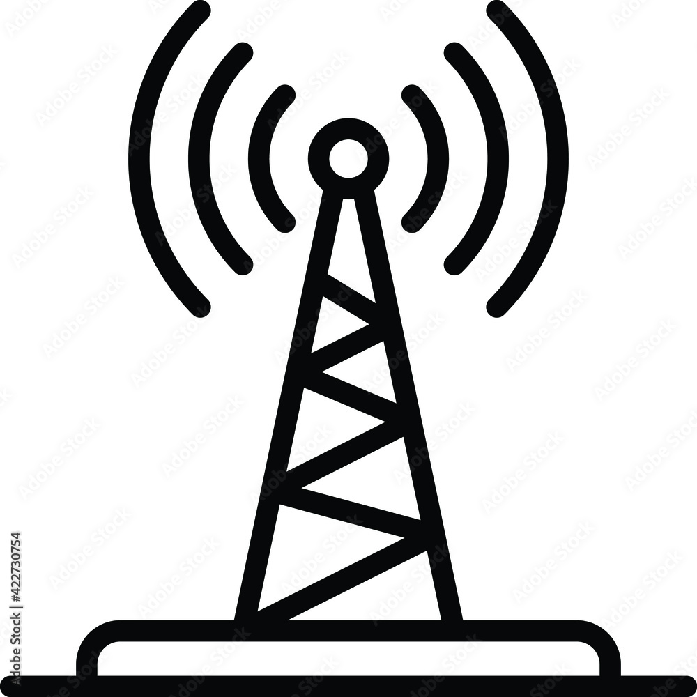 Base Station Concept, Communication Tower Vector Icon Design ...